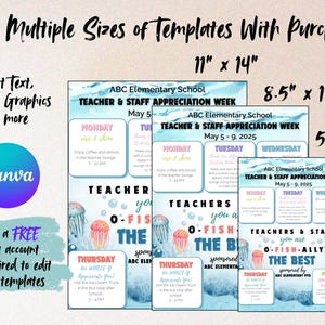 Editable Under the Sea, Ocean Teacher Appreciation Template | Canva ...