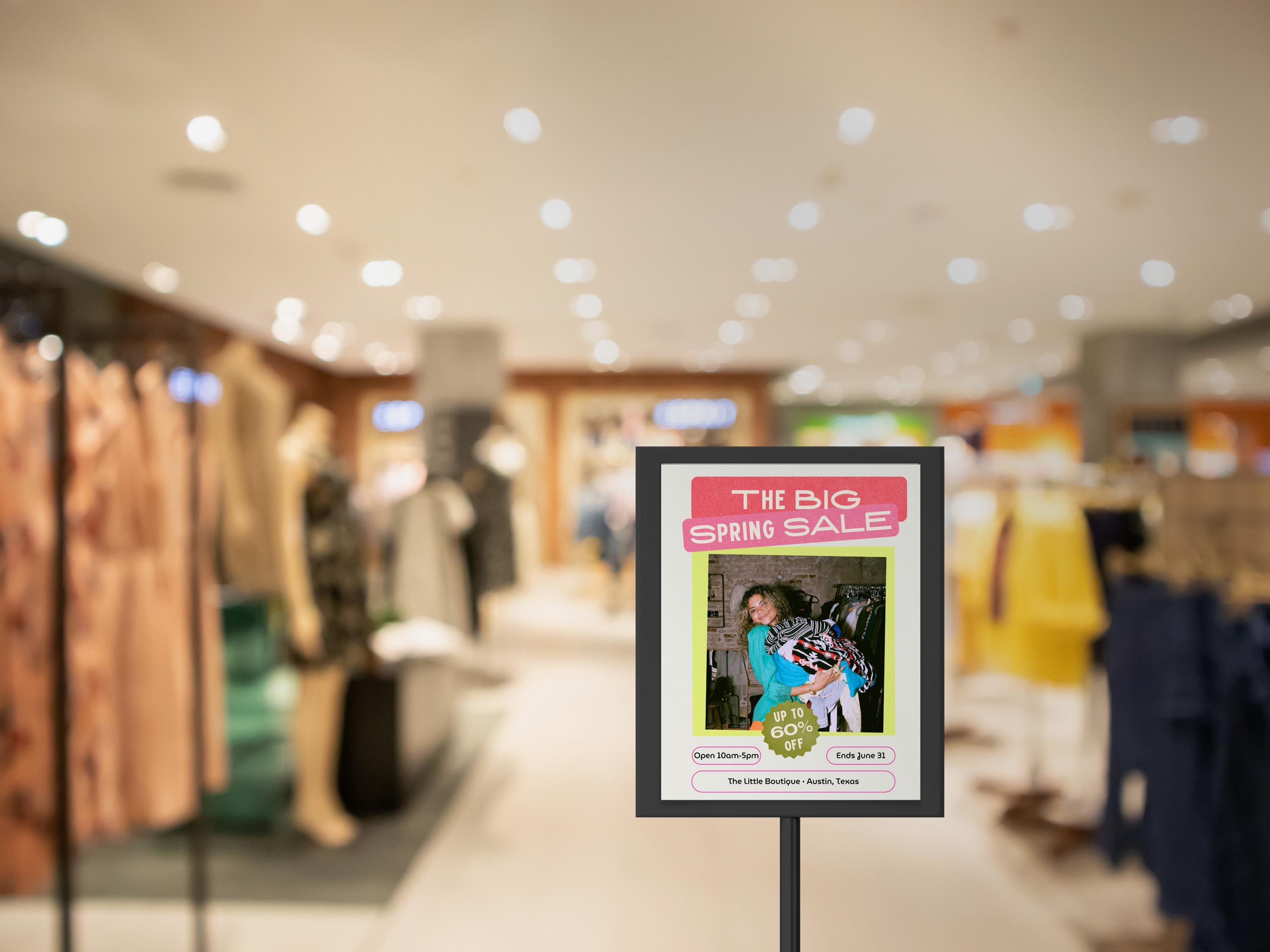 Editable Boutique Sale Sign Templates | Seasonal Retail Fashion Store ...