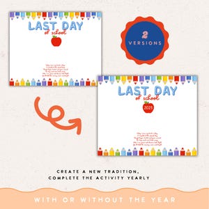 Last Day of School Keepsake Printable Handprint Art & Poem Memory Book ...