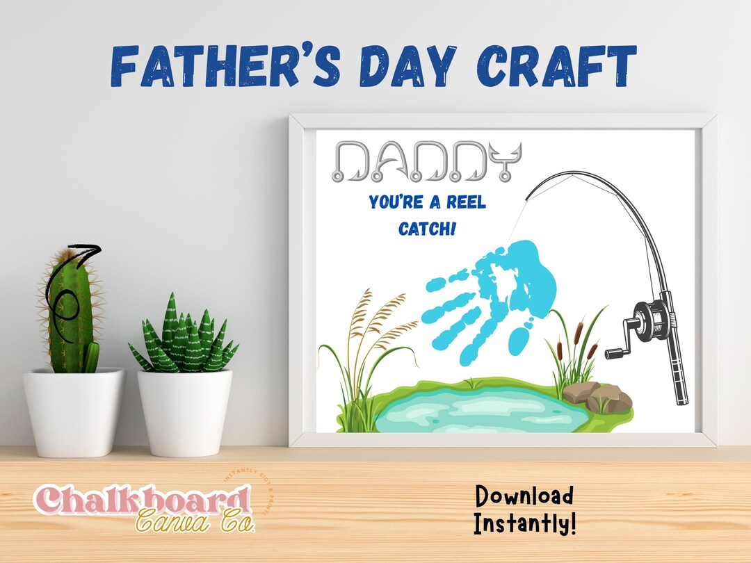 Fishing Handprint Art: Father's Day Keepsake Gift (digital Download) - Etsy