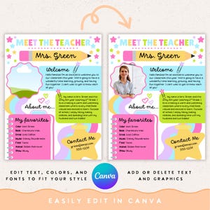 Editable Meet the Teacher Template: Colorful Back to School Welcome ...