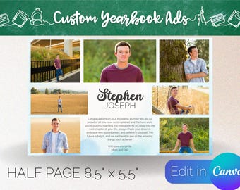 Editable Full-page Senior Yearbook Ad Template | Graduation Tribute ...