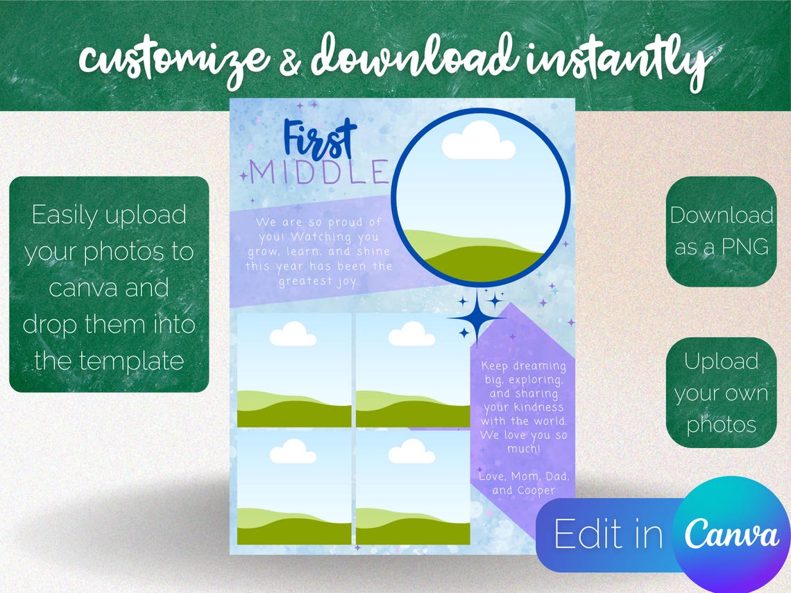 Editable Senior Yearbook Ad Template: Modern Photo Tribute (digital ...