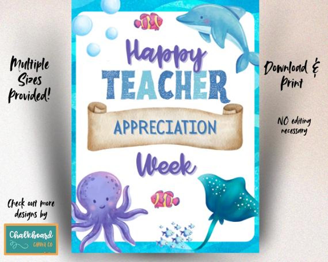 Teacher Appreciation Sign Printable - Teacher Appreciation Poster ...