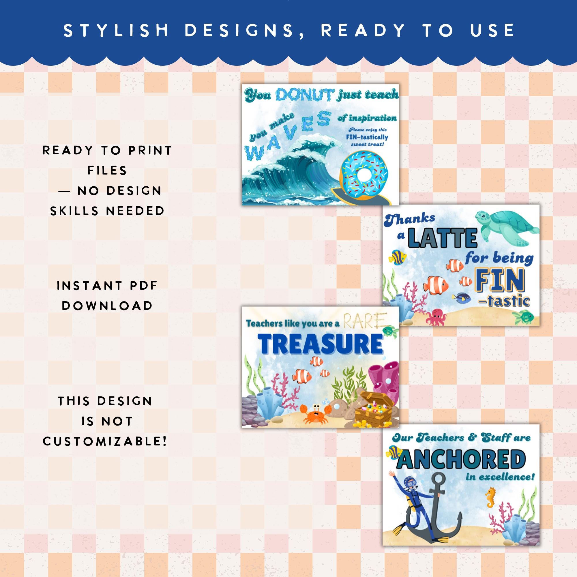 Ocean Theme Teacher Appreciation Posters: Under the Sea Prints (digital ...