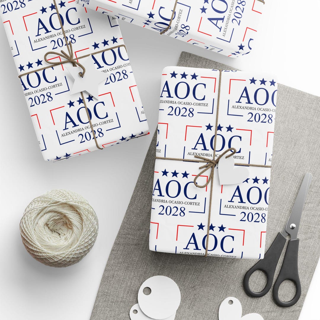 AOC Alexandria Ocasio-cortez 2028 Gift Wrap - Etsy