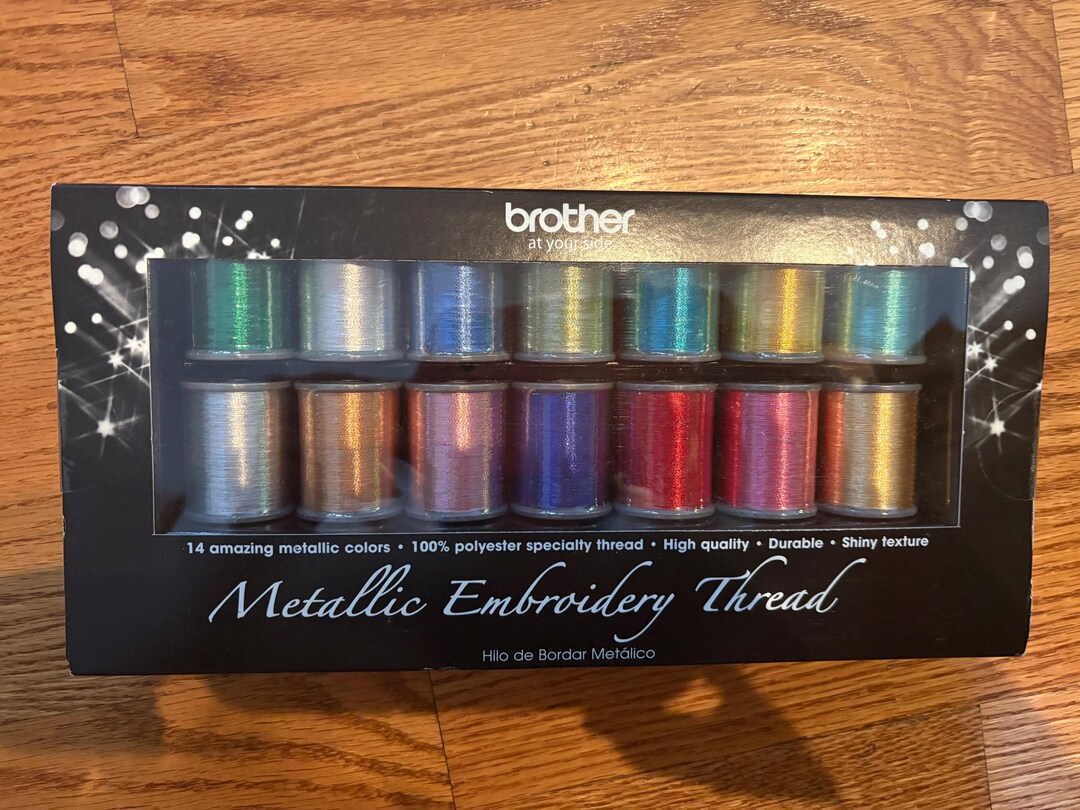 Metallic Embroidery Thread Set - 100% Poly Specialty Thread- 14 Colors ...