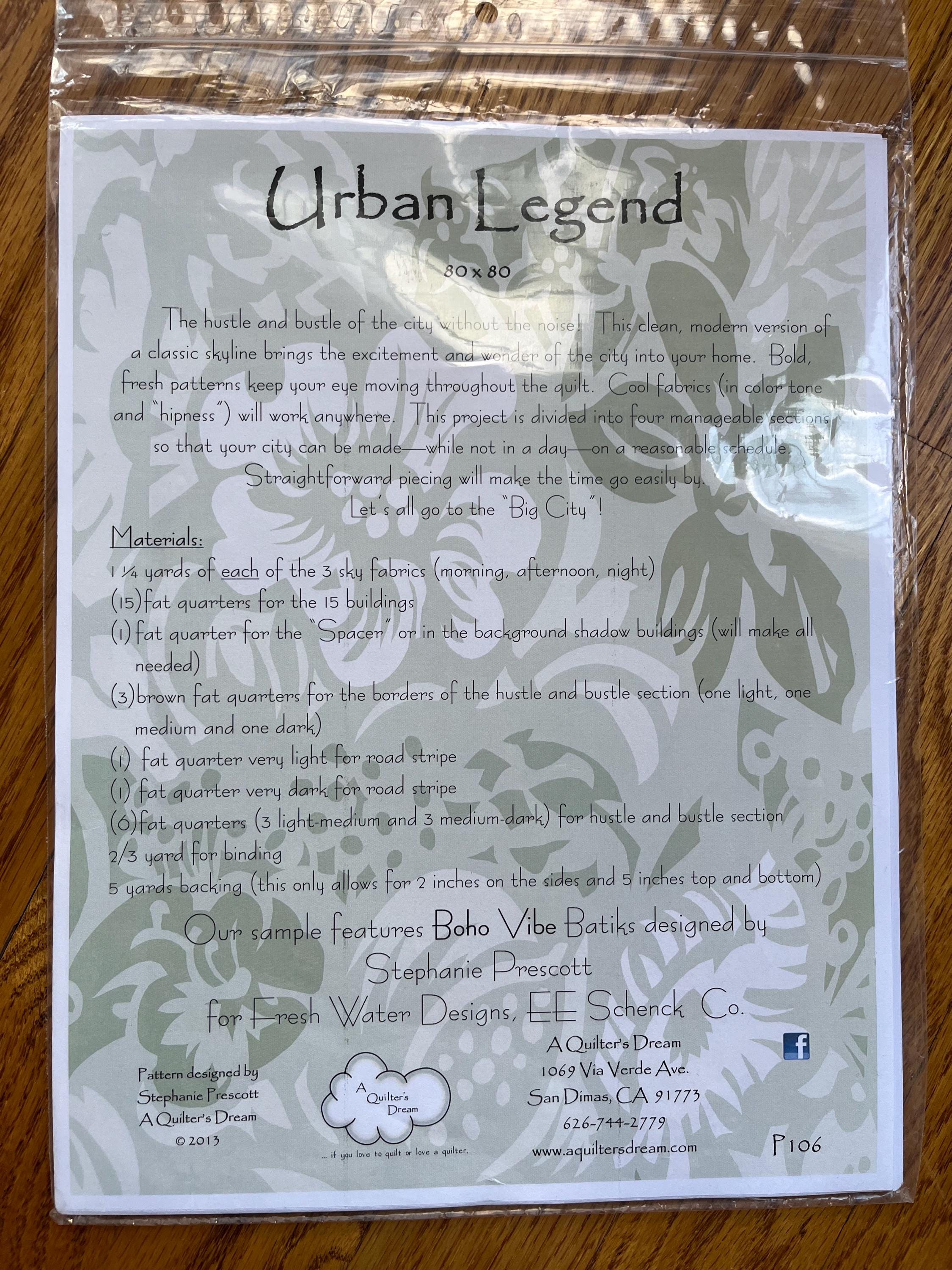 Urban Legend Quilt Pattern A Quilters Dream City Quilt Pattern, Modern ...