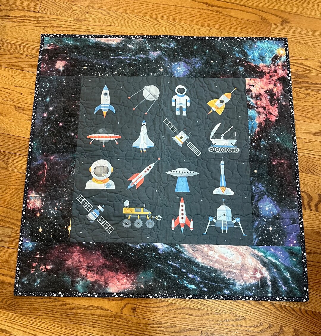 Space Quilt, Moon Quilt, Outer Space Quilt, Modern Gender Neutral Quilt ...