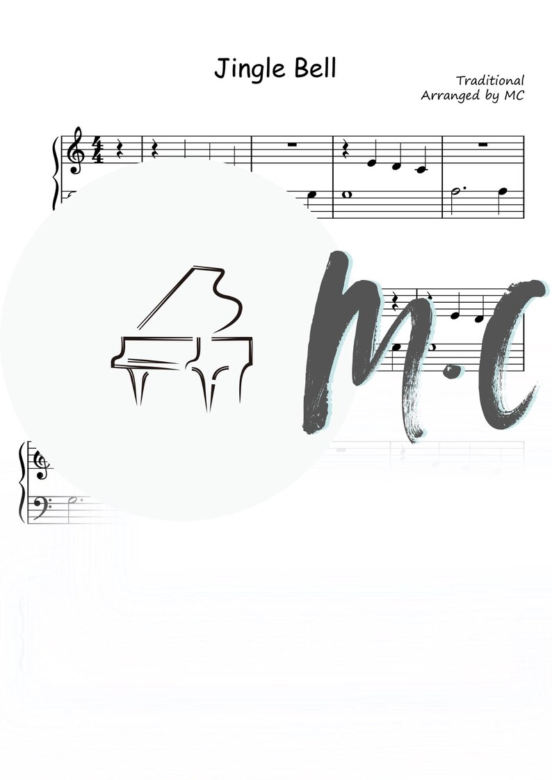 Jingle Bells Easy Piano Sheet Music for Beginners | Kids Christmas ...