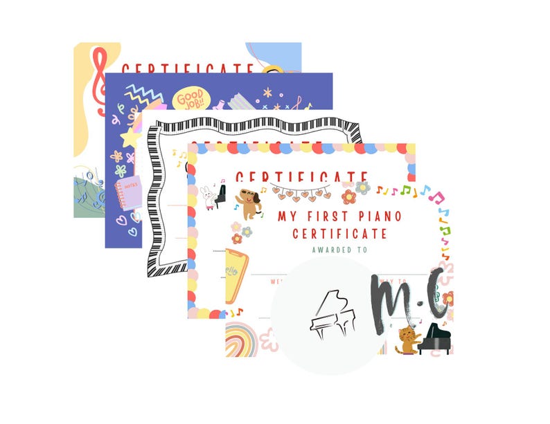 Printable Piano Certificate Set for Kids: Music Awards (PDF Download ...