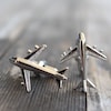 Silver Airplane Cufflinks, Aircraft, Plane, Airplane Jewelry, Pilot ...