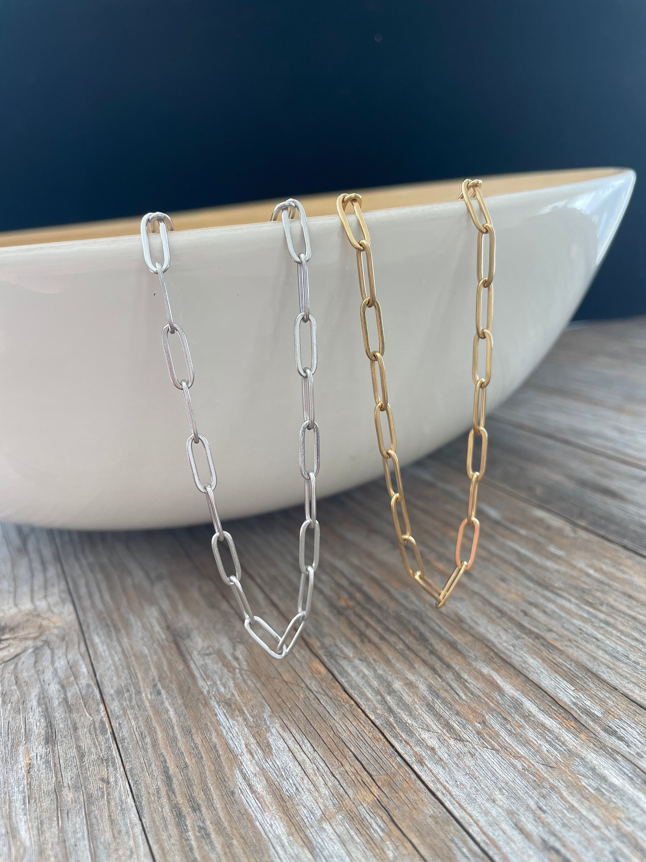 Paperclip Chain No Fade Non-tarnish Gold Silver Wholesale - Etsy