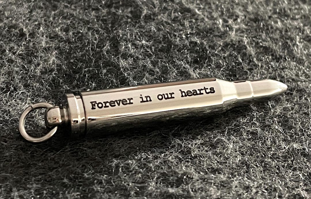 Bullet Urn Necklace for Men - Custom Engraved Cremation Jewelry and ...