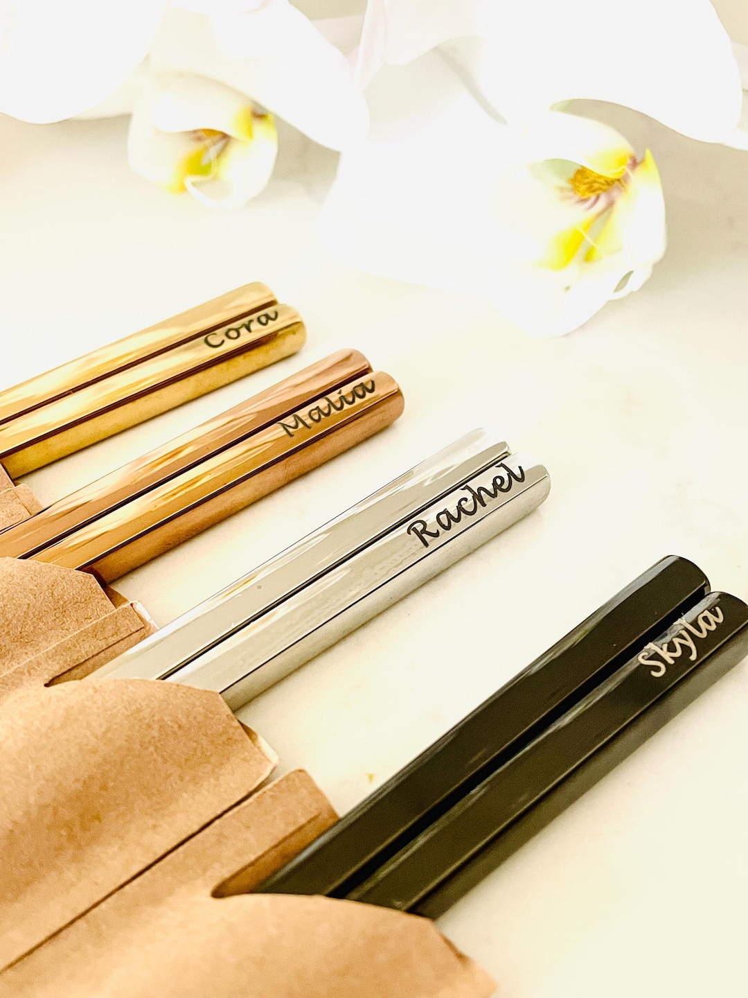 Personalized Chopsticks Birthday Gift Stainless Steel - Custom Laser ...