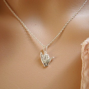 Shaka Necklace in Silver - Hang Loose Charm - Hawaiian Jewelry - Surfer ...