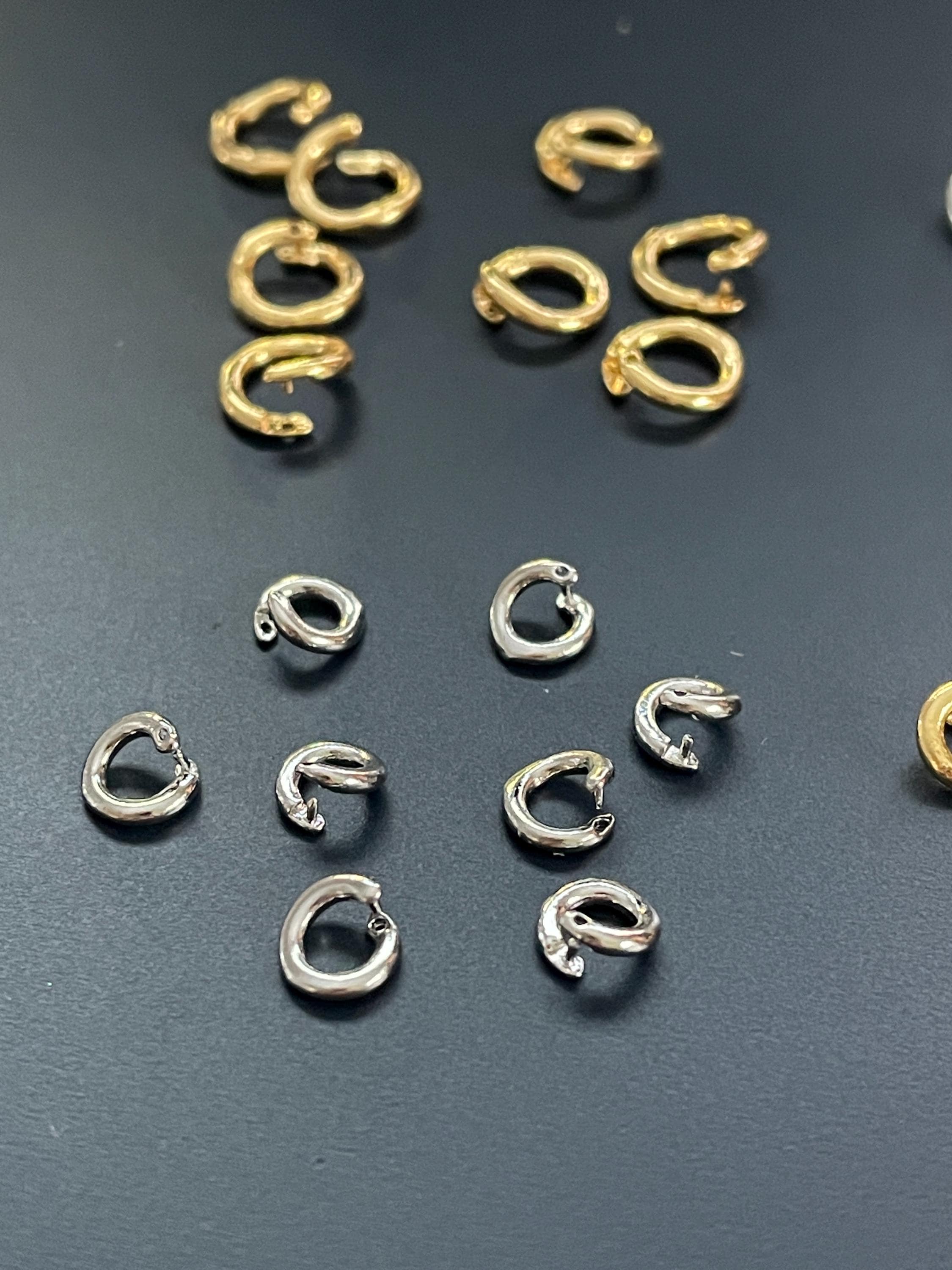 10 Gold Silver White Silver Locking Jump Rings 5.5mm 7.5mm - Stainless ...