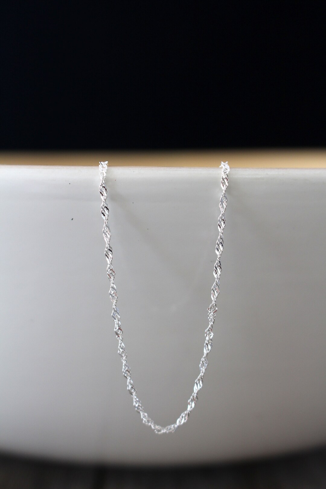 Silver Singapore Chain Necklace Diamond Cut - 925 Sterling Silver ...