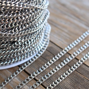 Stainless Steel Flat Chain Non-tarnish - DIY Permanent Jewelry Making ...