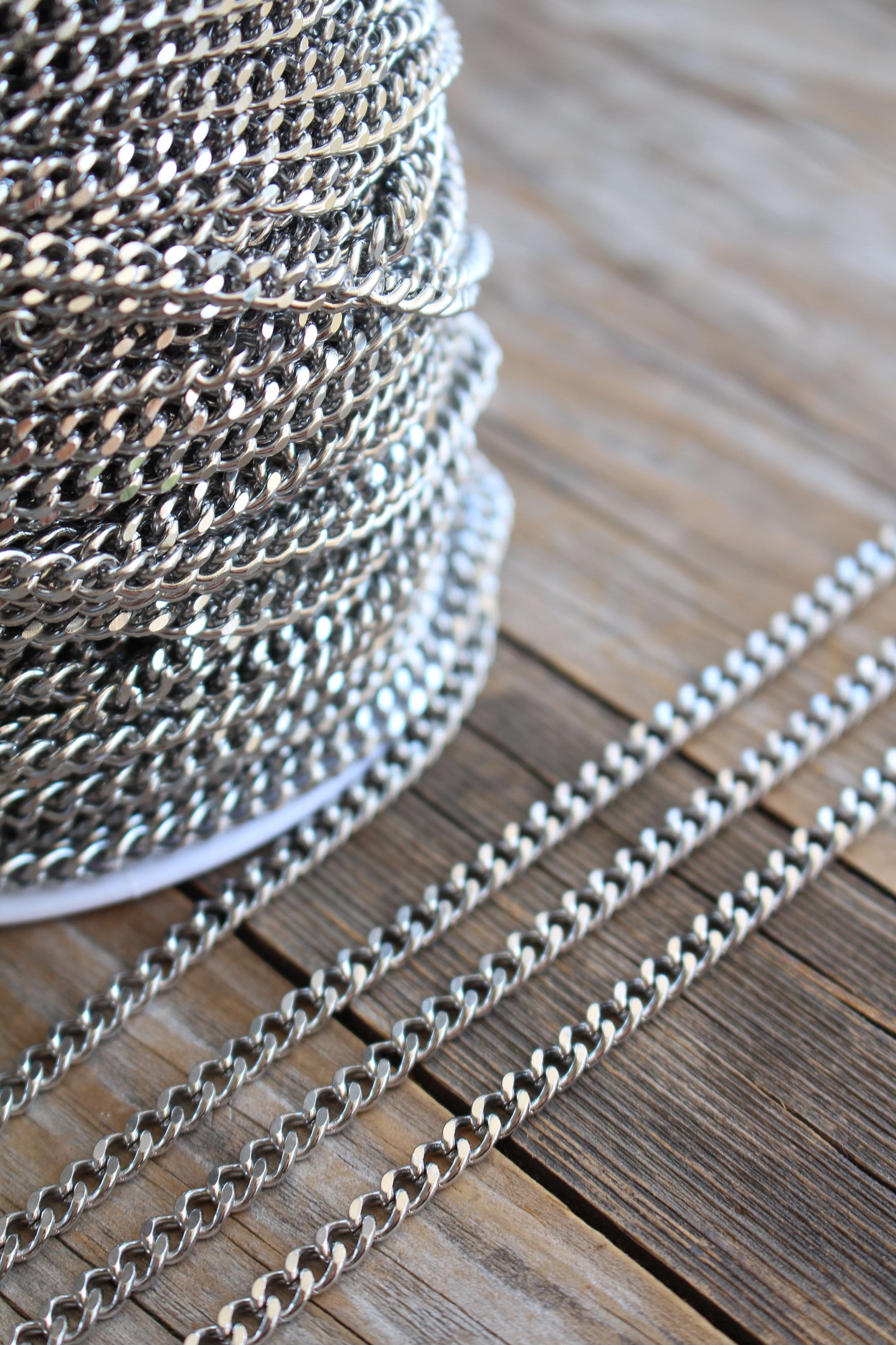 Stainless Steel Flat Chain Non-tarnish Gold Silver Chains - Etsy