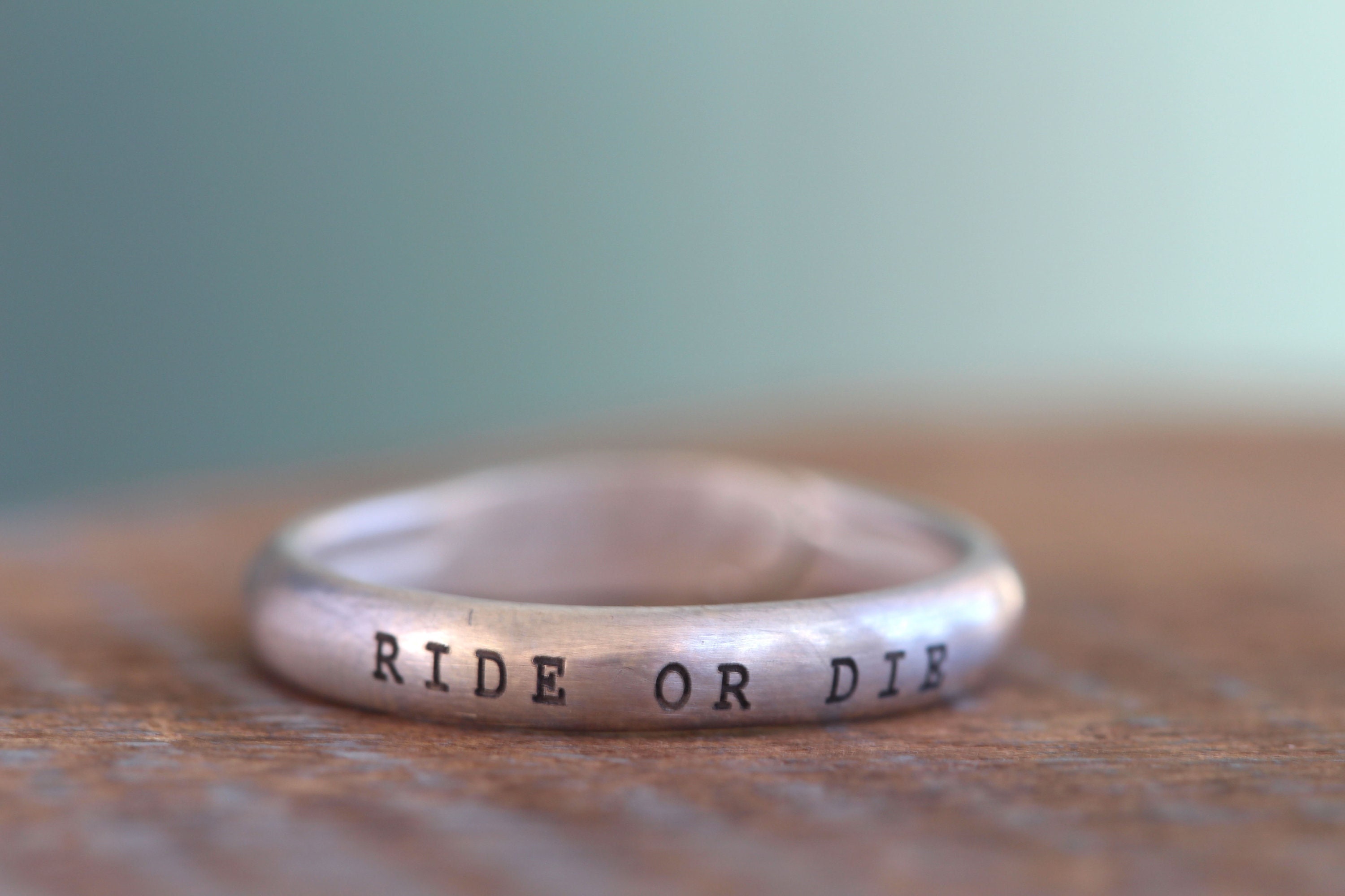 Ride or Die Ring for Him or Her Custom Engraved Personalized | Etsy