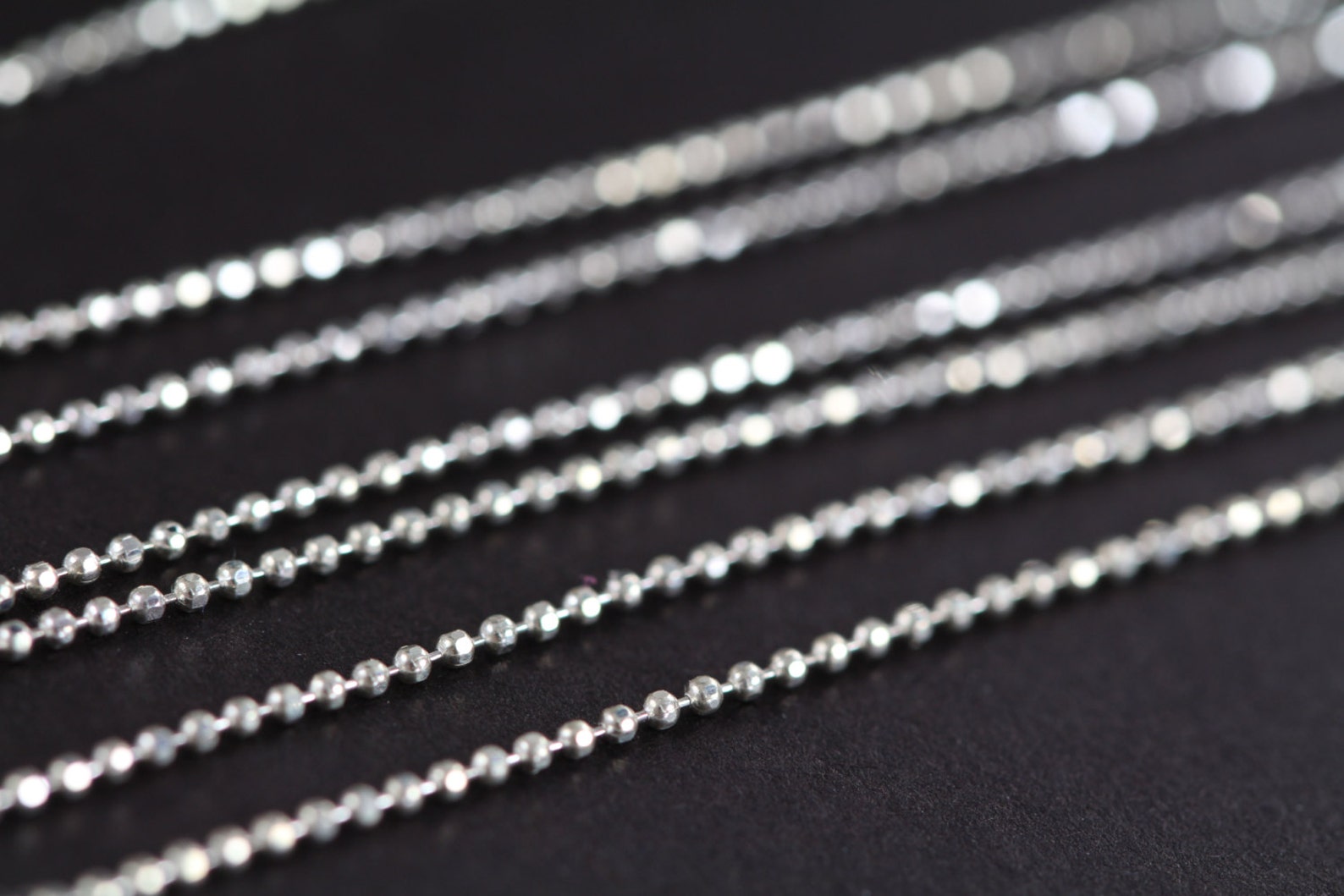 Ball Chain Diamond Cut 925 Sterling Silver Necklace Chain 1 - Etsy