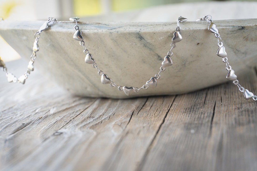 Silver Stainless Steel Heart Link Chain - No Fade Tarnish Free for DIY ...