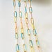 For Permanent Jewelry Making Pastel Multi Color Enamel Gold Paperclip ...