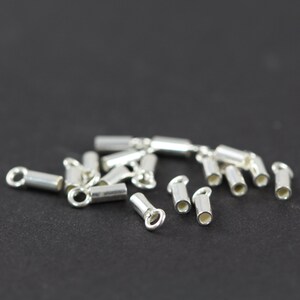 Crimp Tube With Loop - 925 Sterling Silver for up to 1.1mm Chains - 10 ...