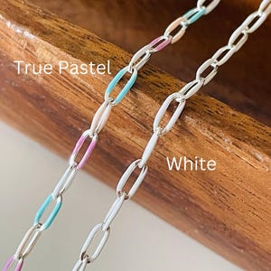 Enamel Paperclip Chain – Pastel & Primary Colors, Gold Rolo Chain Spool ...