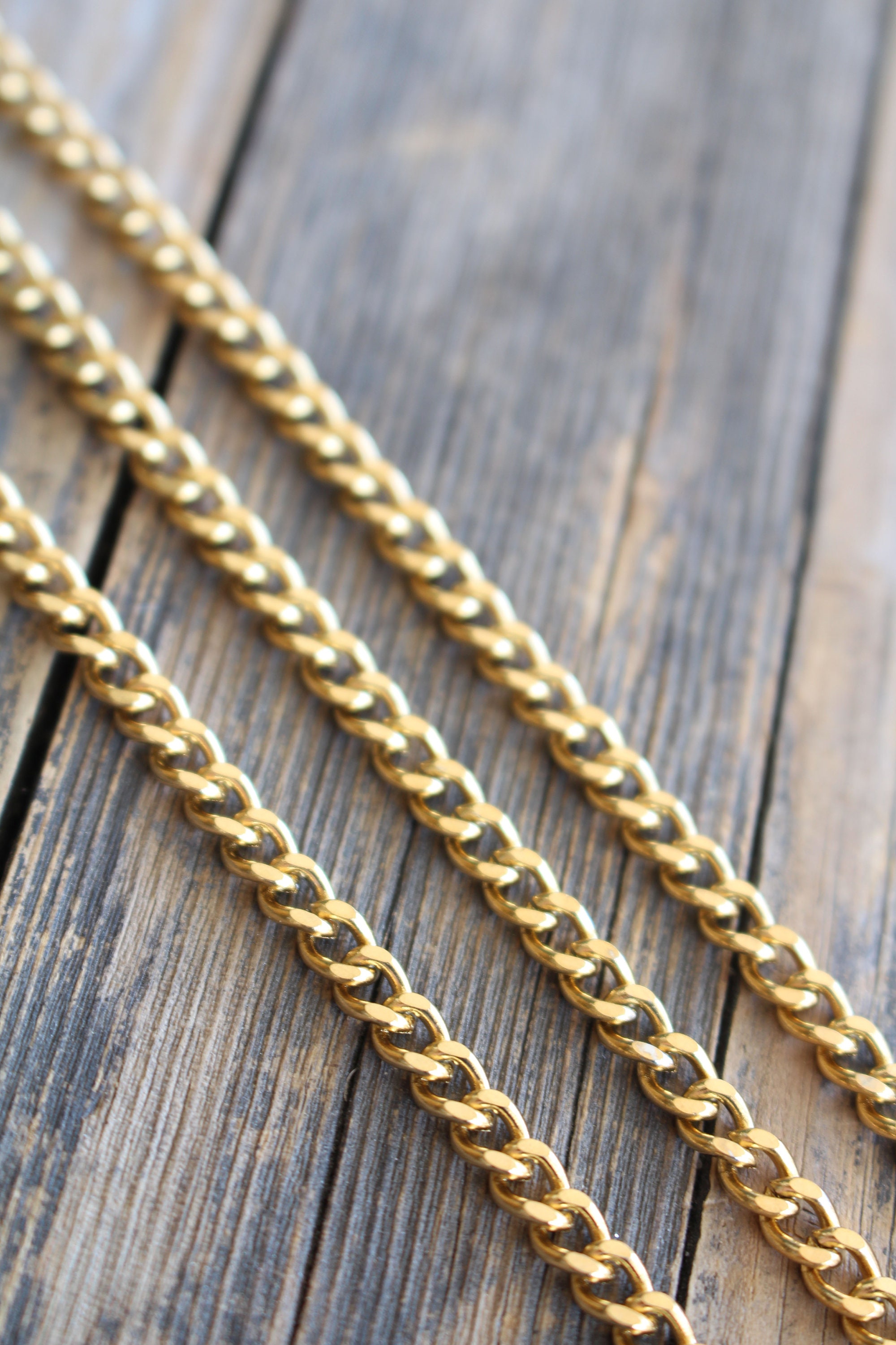 Stainless Steel Flat Chain Non-tarnish Gold Silver Chains - Etsy