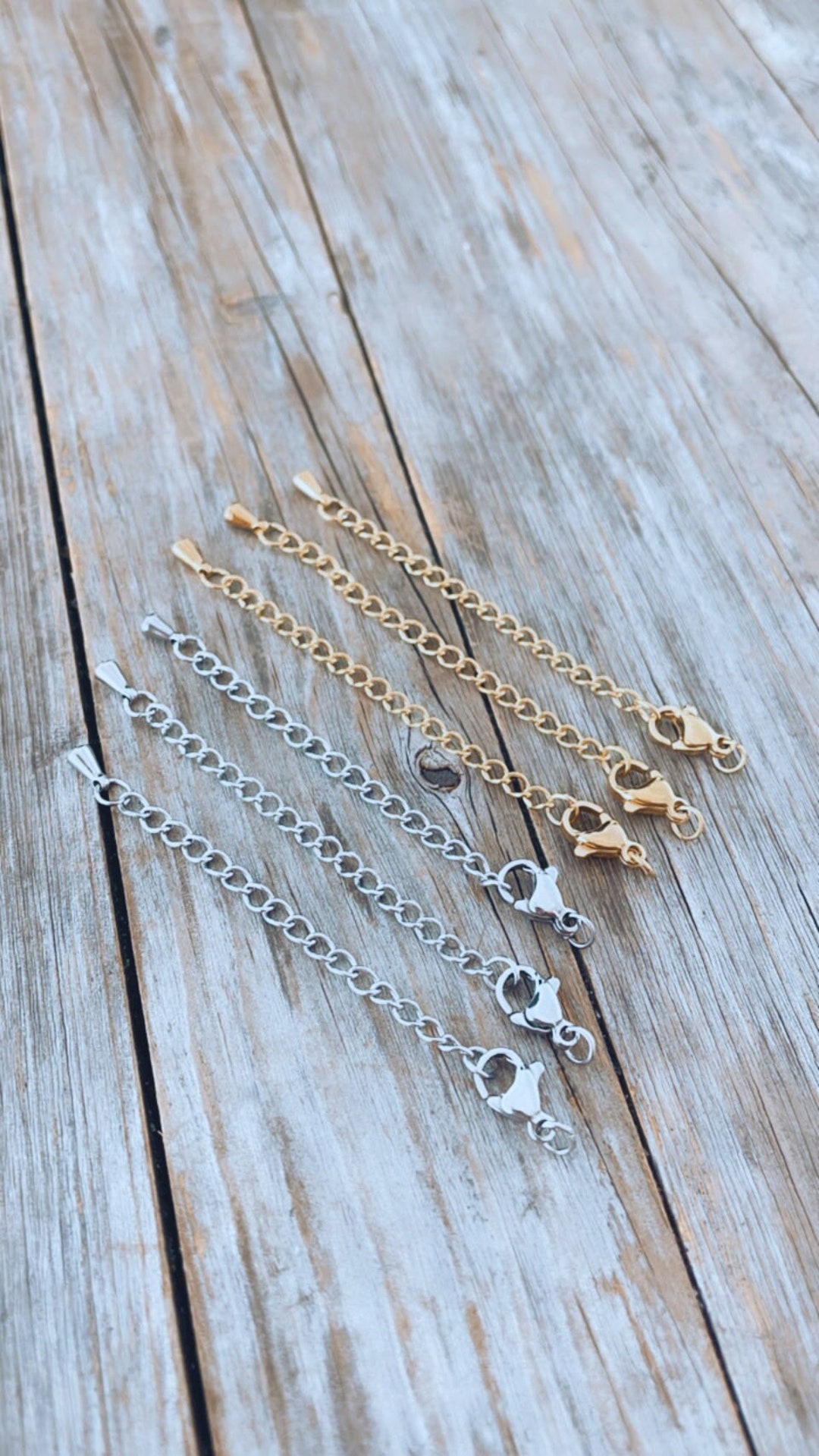 10 Extensions Silver Gold - Necklace Extenders With Lobster Clasp - 2 ...