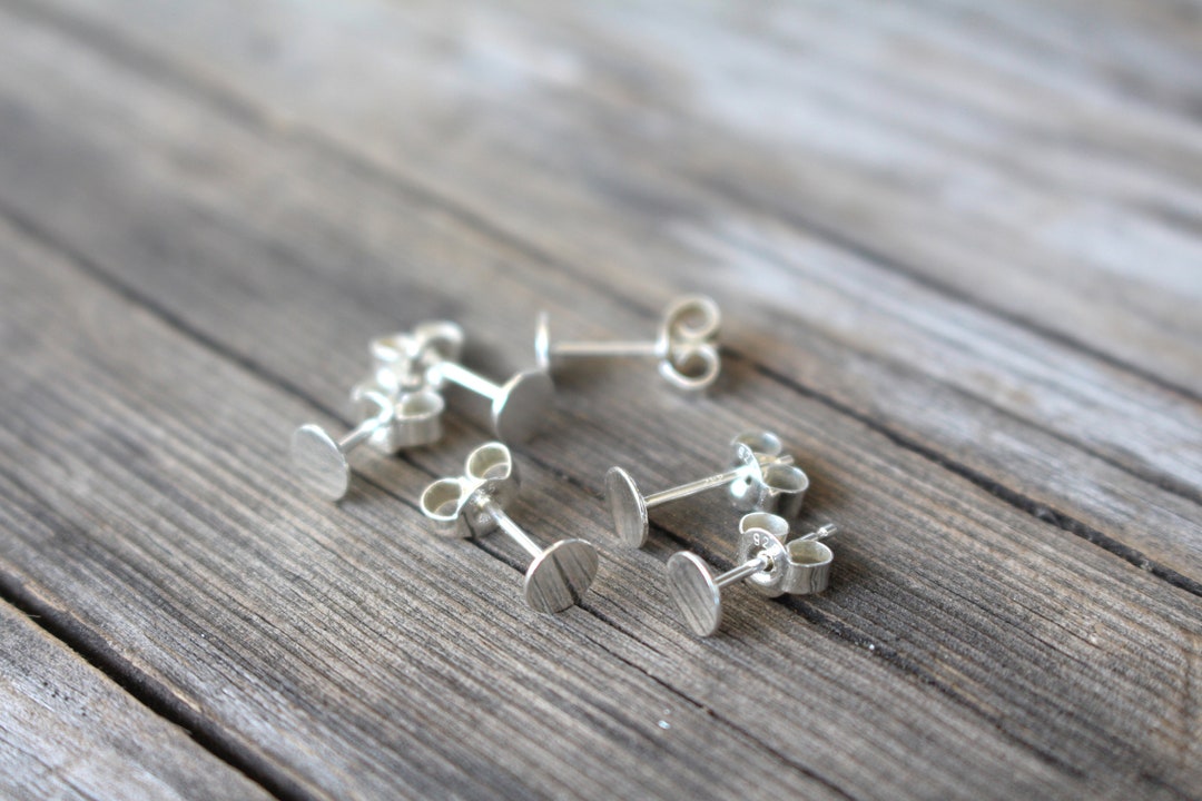 10 Pairs ( 20 Units ) Earring Posts W/ Round Pad 3mm , 4mm , 5mm , 6mm ...