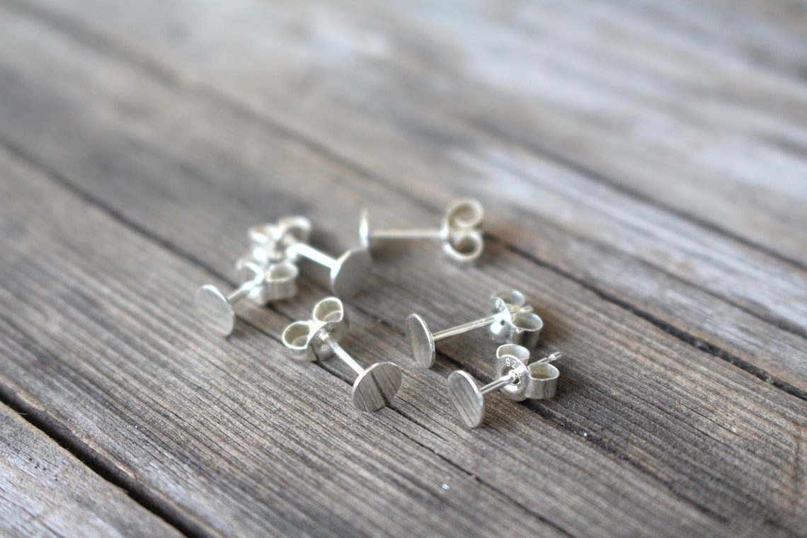 10 Pairs 20 Units Earring Posts W/ Round Pad 3mm 4mm | Etsy