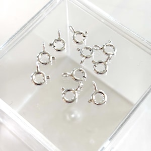 Spring Ring Closures Clasps 925 Sterling Silver - 10 Units 5 Mm - Bulk ...