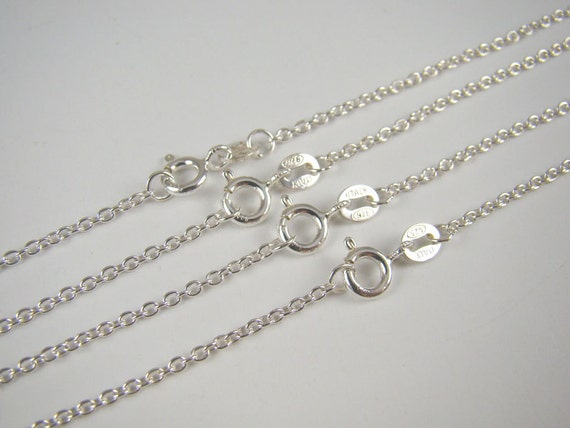 5 Silver Chain Link Necklaces 18 Inches 925 Sterling Silver Bulk Finished Cable Necklaces Wholesale Chains Etsy