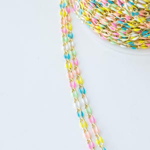 Enamel Chains - Pastel 18k Gold Multi Color - Wholesale Bulk Chain on ...