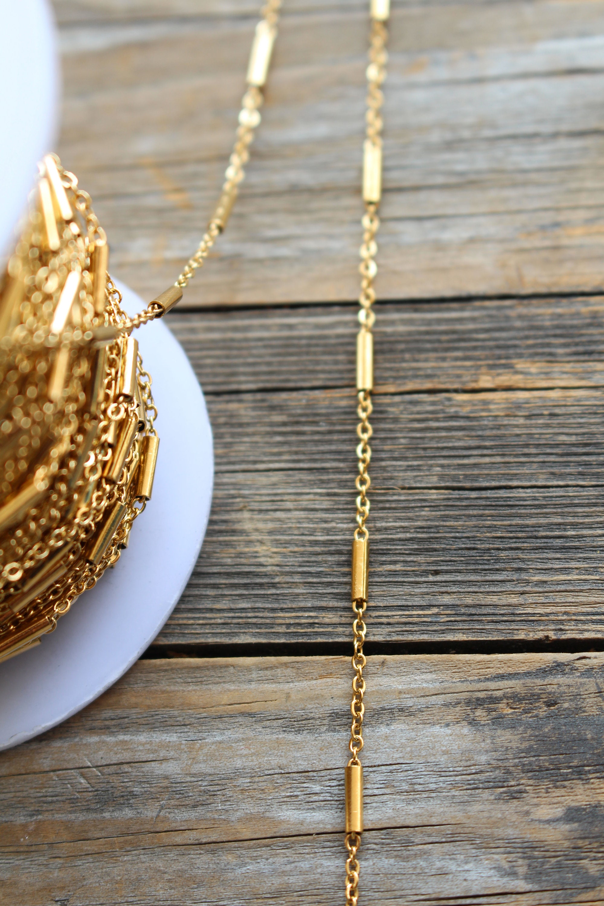 Gold and Silver Tube Chain Stainless Steel Gold Silver - Etsy