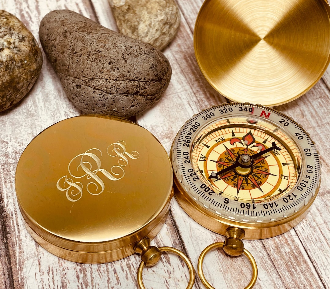 Custom Engraved Compass: Personalized Graduation, Wedding, Baptism, and ...