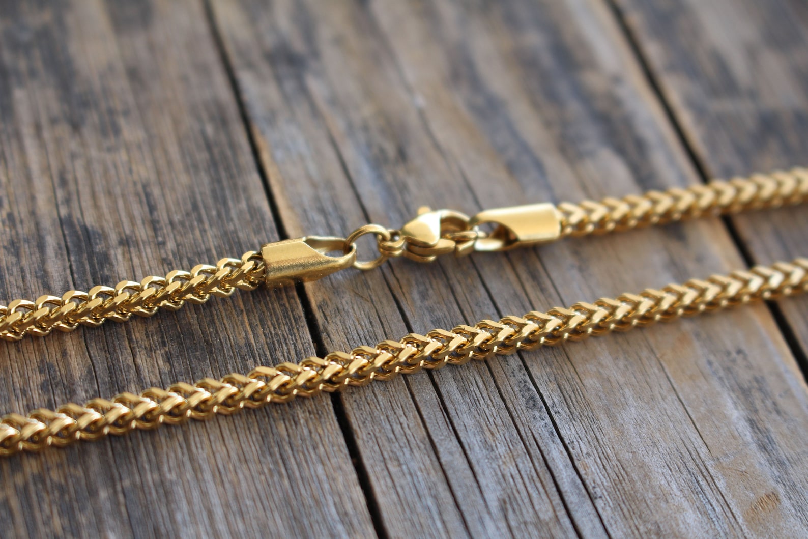 Gold Foxtail Chain Necklace - Bali Woven Rope Chain - 4 Mm Thickness ...