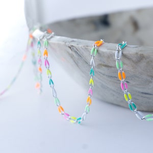 Enamel Chains Silver - Multi Color Neon Black White - Wholesale Bulk ...