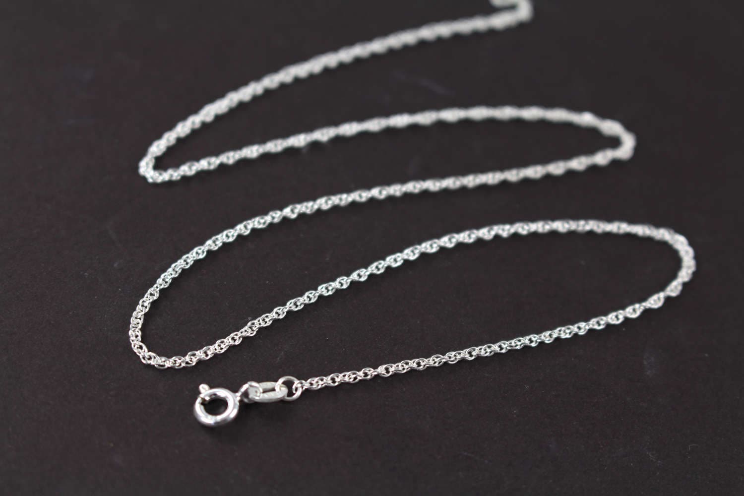 Rope Chain Necklace 925 Sterling Silver, 1.55 Mm Thickness, 16 18 20 22 ...