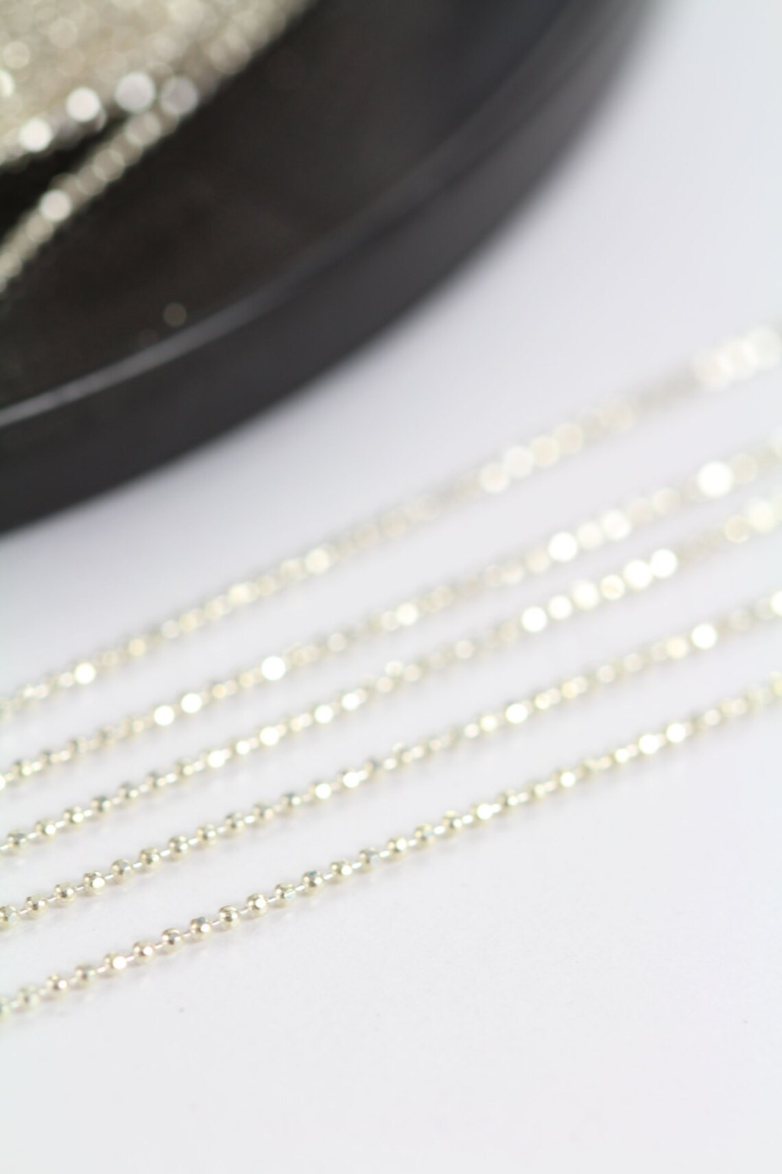 Ball Chain Diamond Cut 925 Sterling Silver Necklace Chain 1 - Etsy