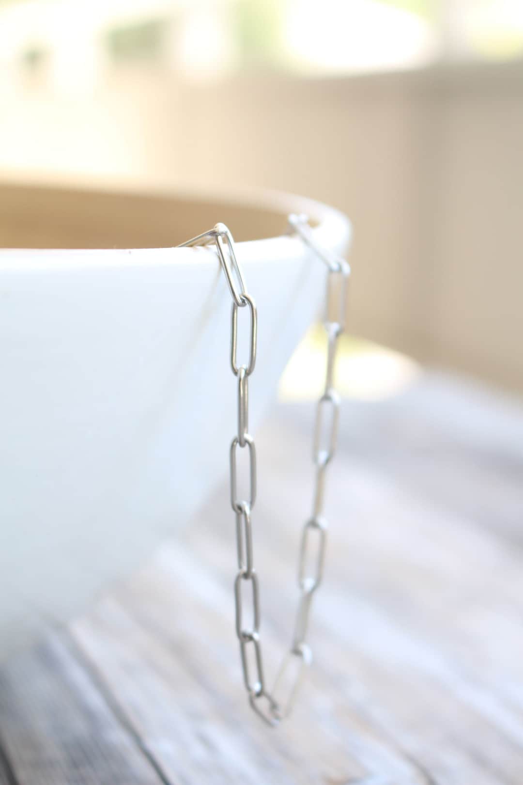 Silver Paperclip Oval Chain Link Necklace - Choker Necklaces - Birthday ...