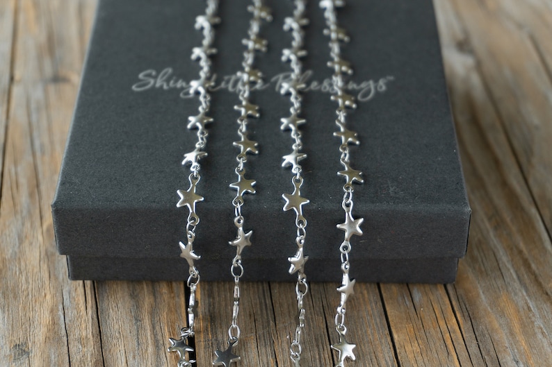 Stainless Steel Star Link Chain - DIY Jewelry Making, Waterproof - Etsy