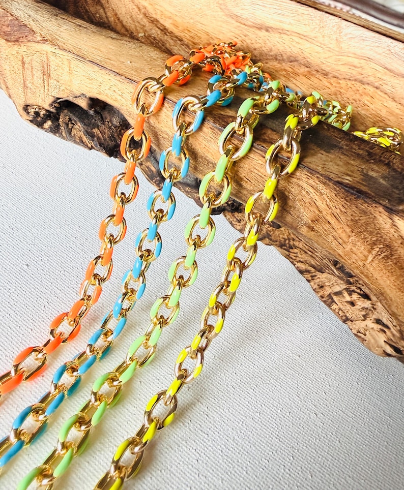 Neon Enamel 18k Gold Chains - Wholesale Bulk DIY Jewelry Making ...