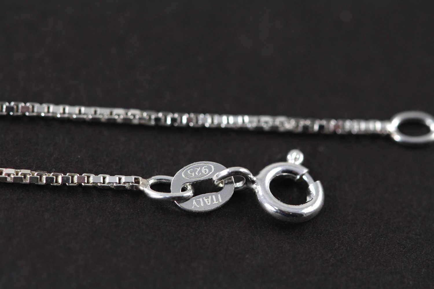 Box Chain Necklace 925 Sterling Silver Necklace 1mm | Etsy