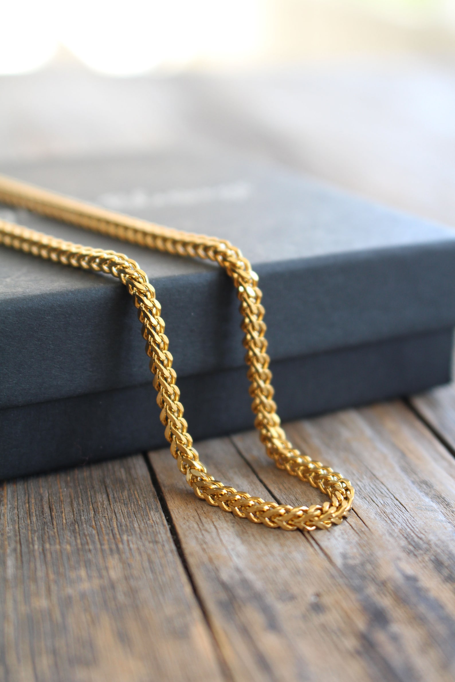 Gold Foxtail Chain Necklace - Bali Woven Rope Chain - 4 Mm Thickness ...