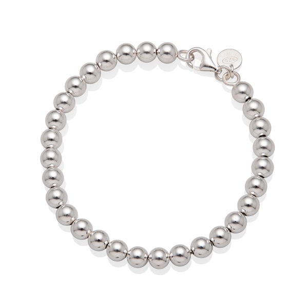 6mm Sterling Silver Bead Bracelet - Etsy
