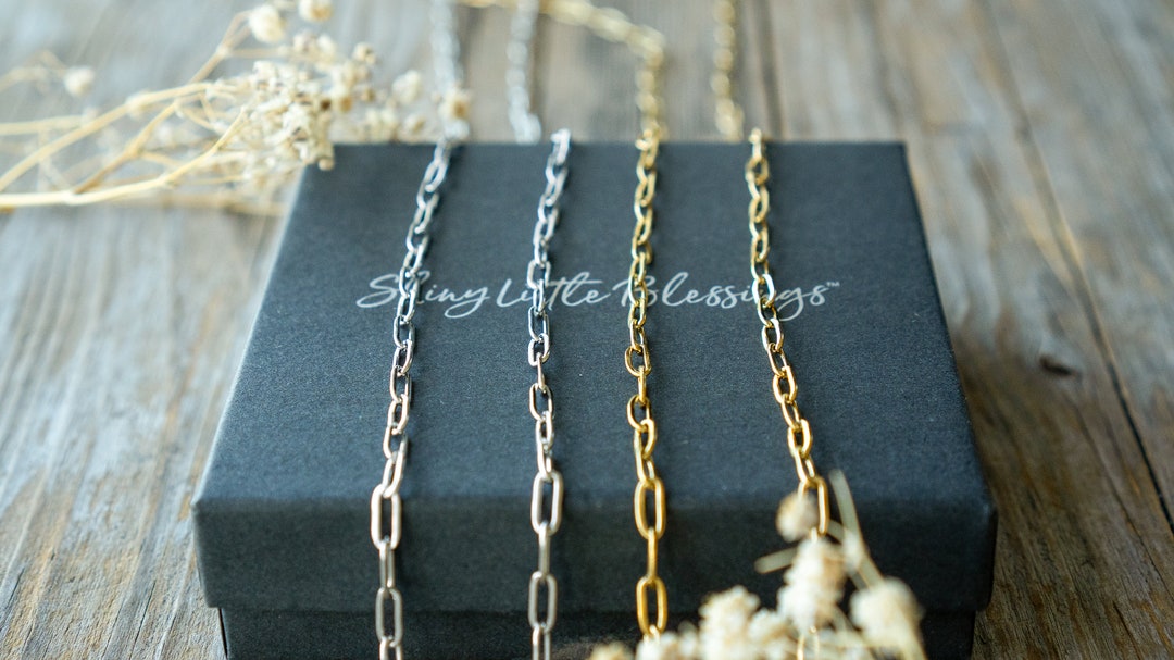 Paperclip Chain No Fade Non-tarnish Waterproof Hypoallergenic - Dainty ...